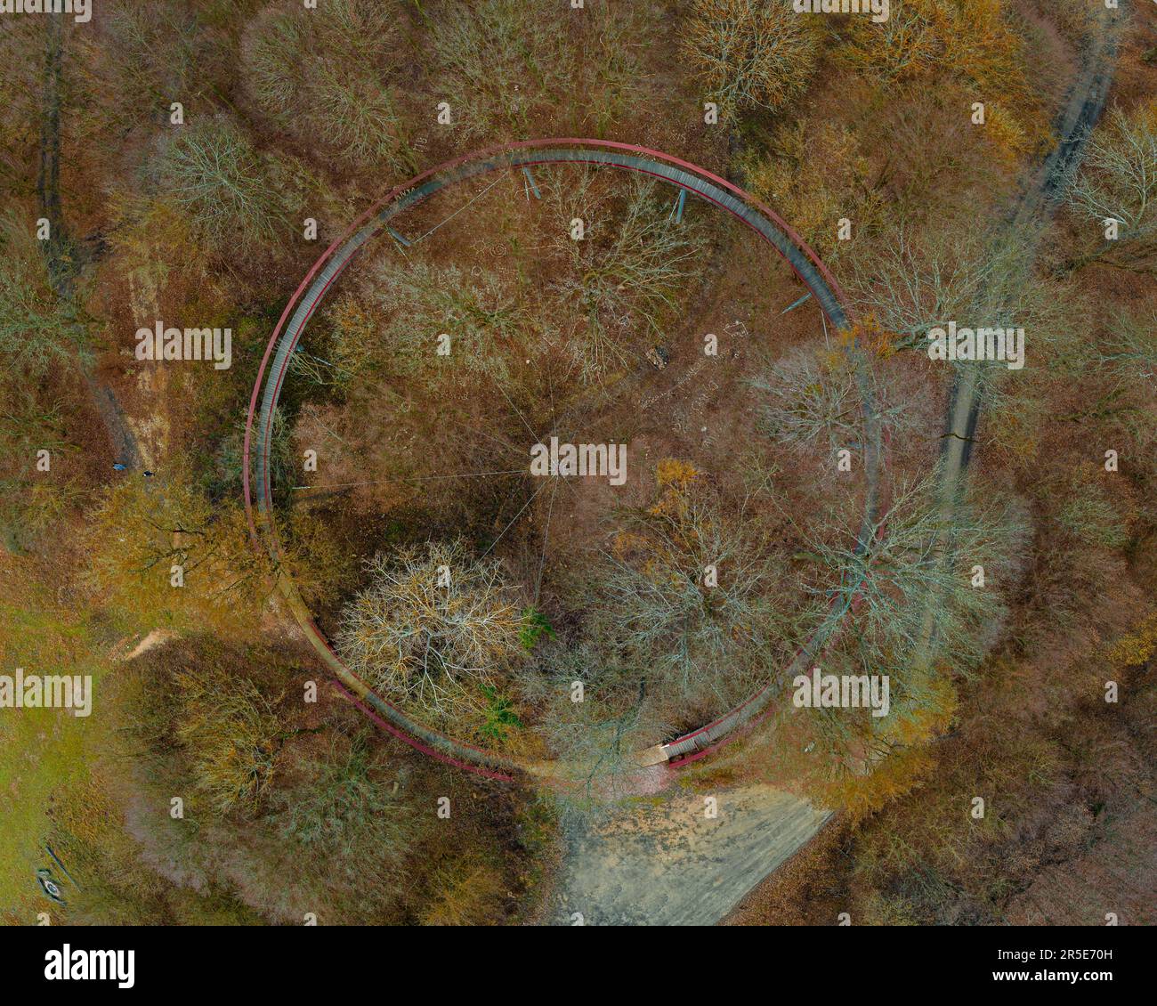 Tis round shaped canopy trail is on the Gerecse mountains in North ...