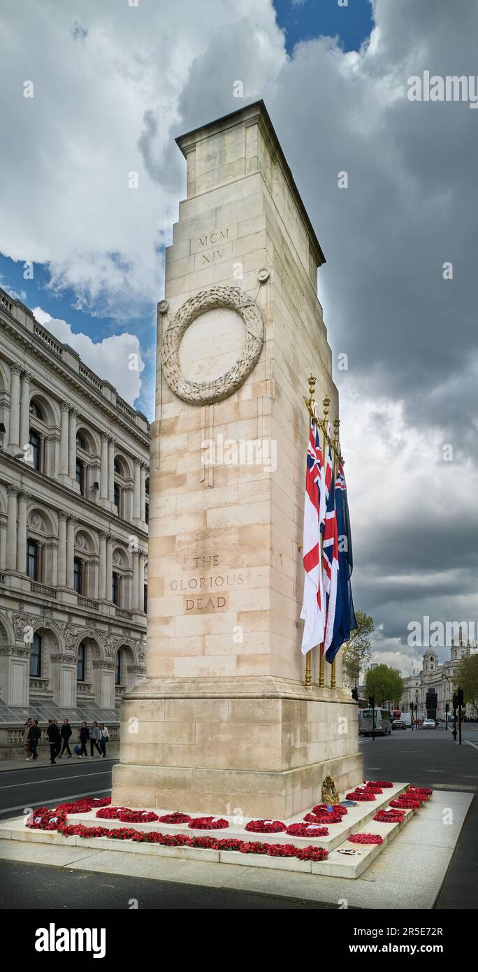Cenotaph war memorial, junction of Parliament Street and Whitehall ...