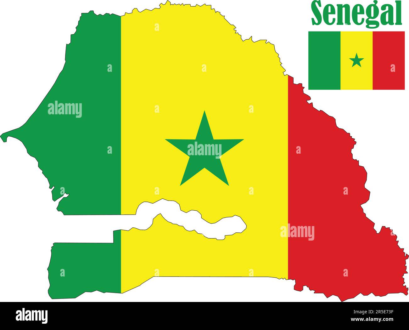 Senegal Map and Flag Stock Vector Image & Art - Alamy