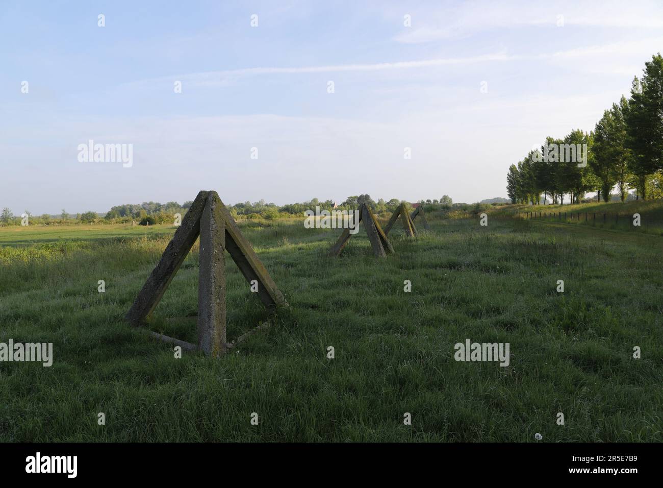 a tank trap from World War II in Holland Stock Photo - Alamy