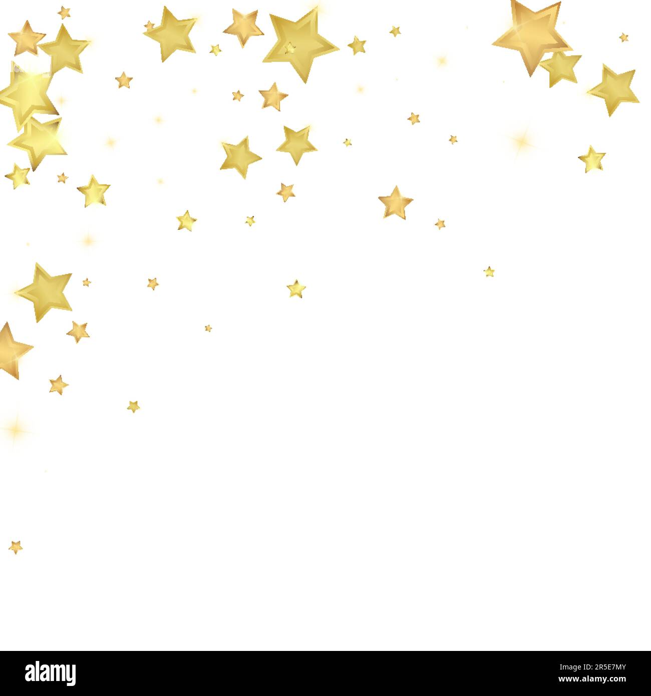 Magic stars vector overlay. Gold stars scattered around randomly ...