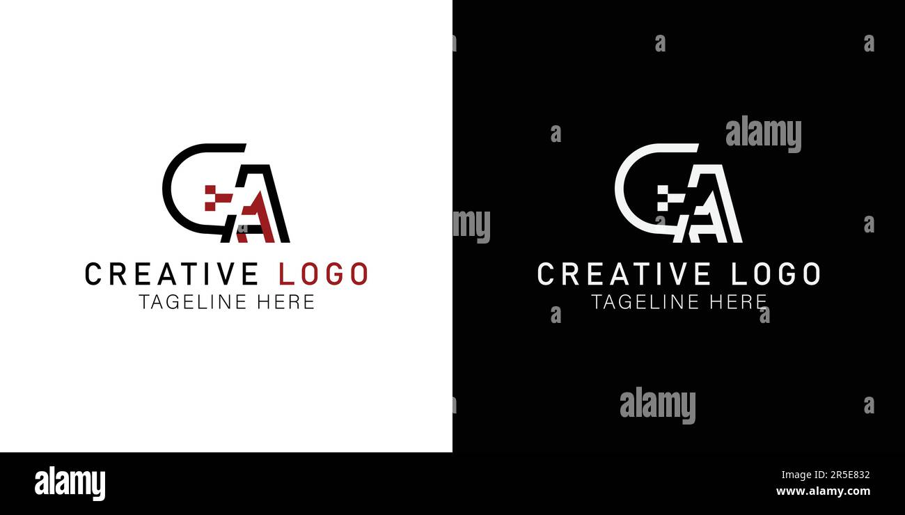 Letters abstract logo Initials GA, AG. monogram logo concept. simple design editable. vector ...