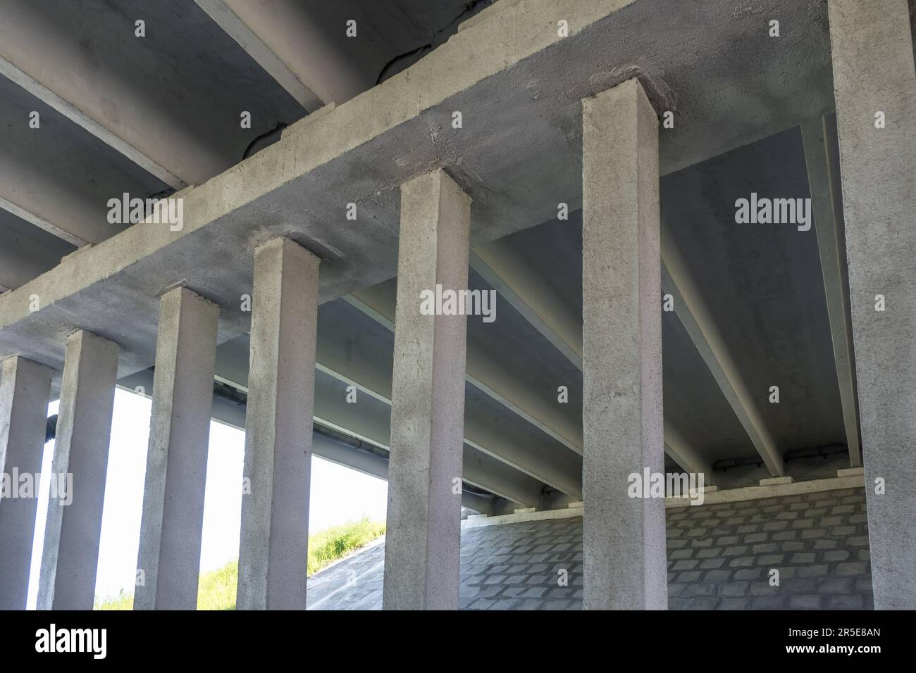 concrete columns like pillars of an automobile bridge Stock Photo - Alamy