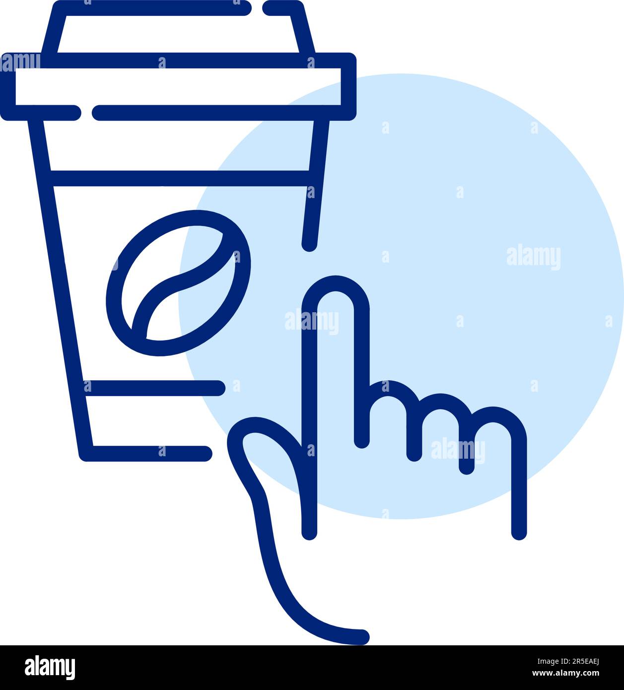 Choosing coffee on a touch screen. Food delivery, fast food restaurant ...