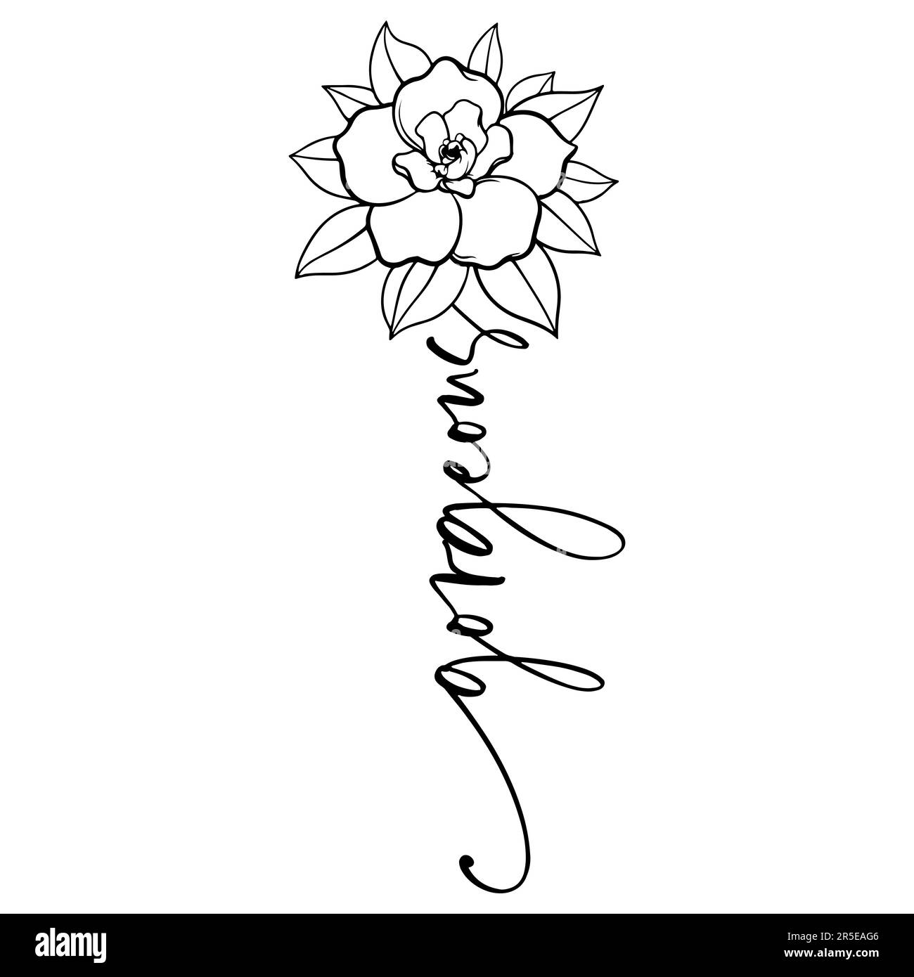 Hand drawn gorgeous lettering with flower Stock Vector Image & Art - Alamy