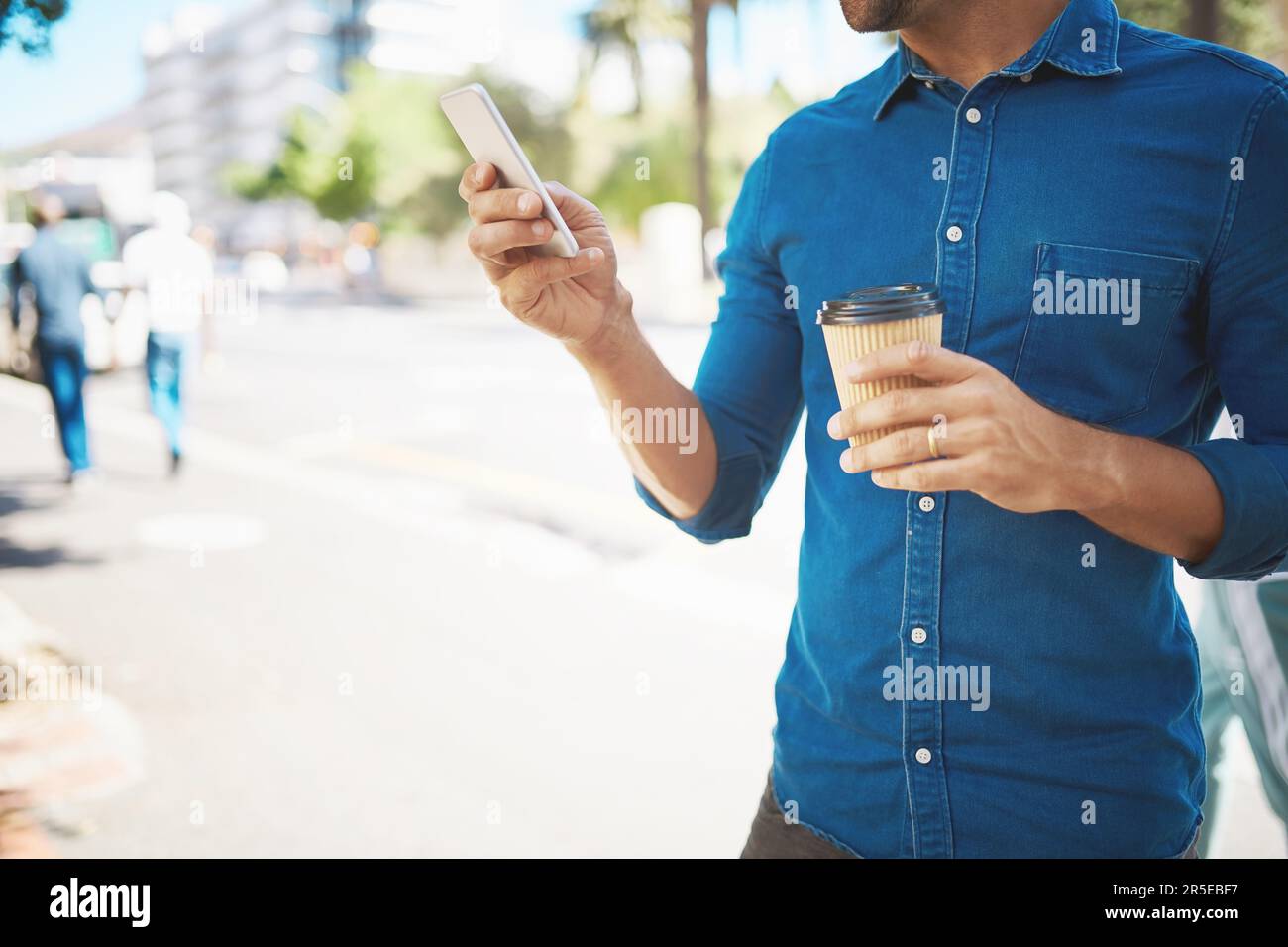 Staying on touch is quite important. an unrecognizable man using his ...