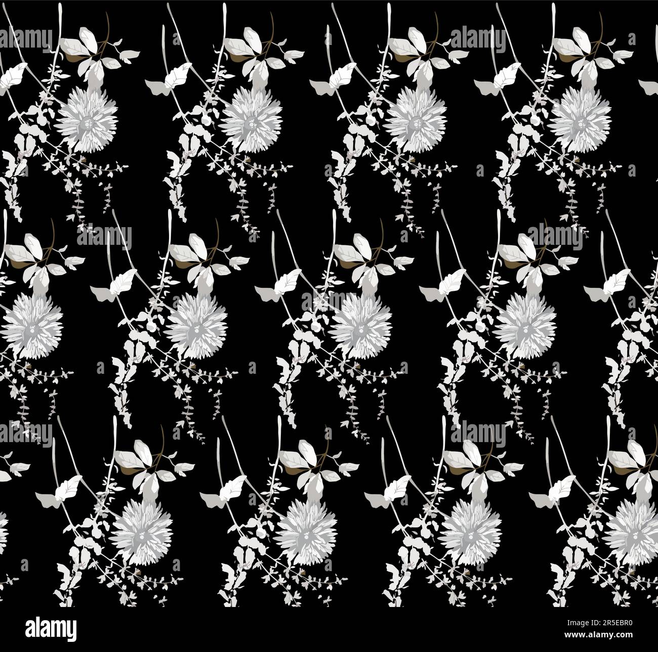 Abstract Design of Textured Flowers Ready for Textile Prints Stock ...