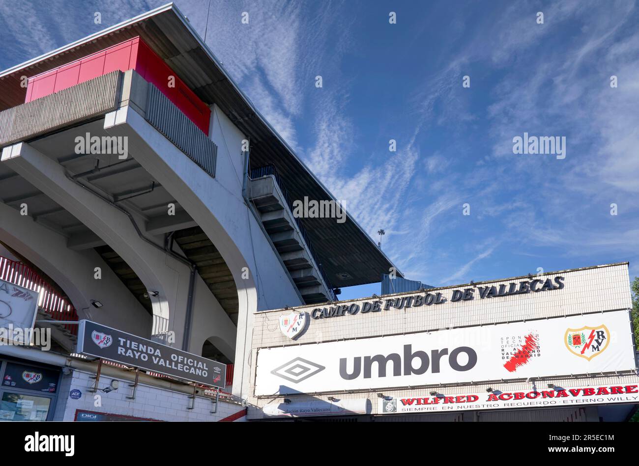 Street view on Rayo Vallecano stadium, Madrid Stock Photo - Alamy