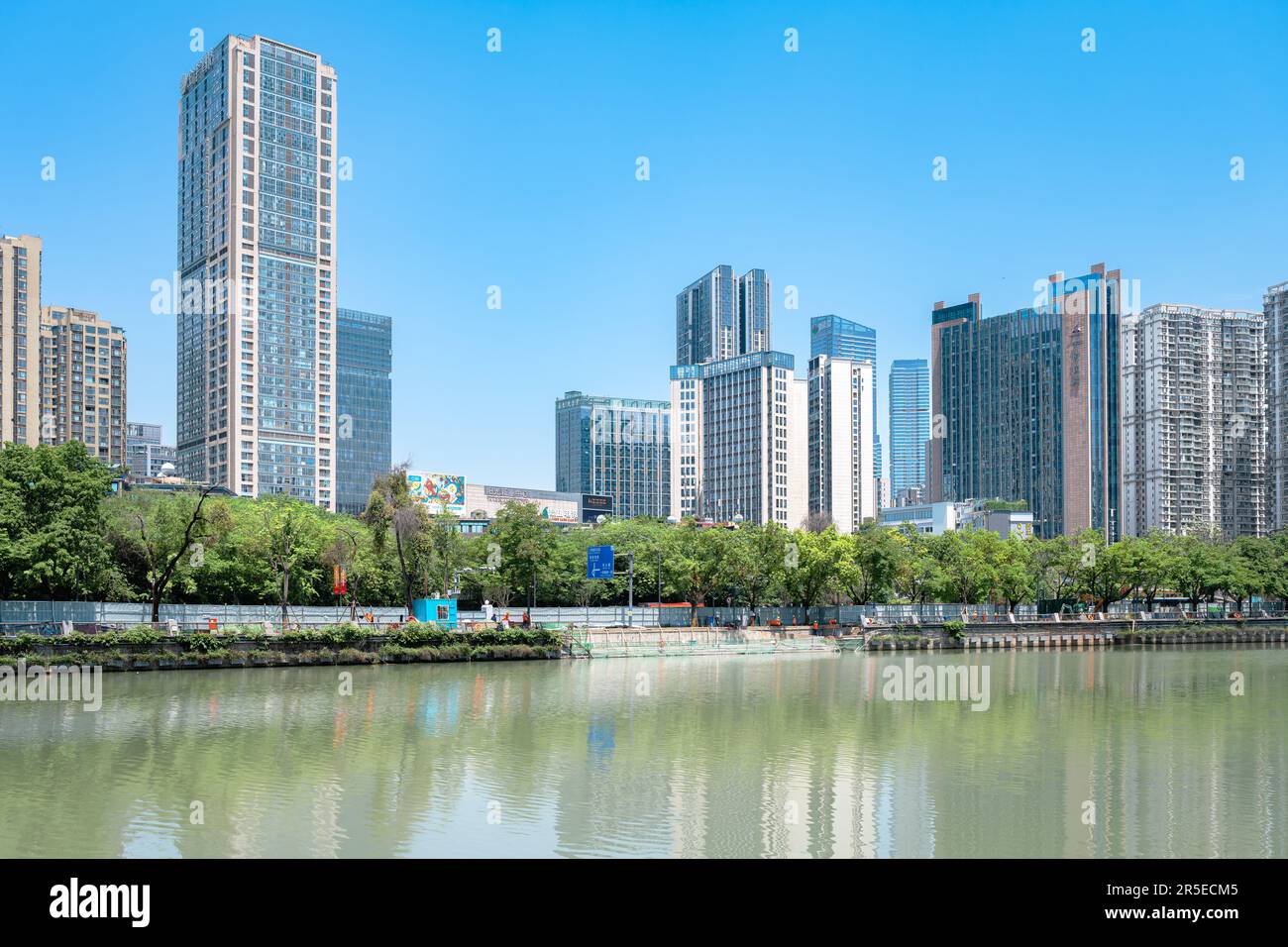Sunny day chengdu city downtown hi-res stock photography and images - Alamy