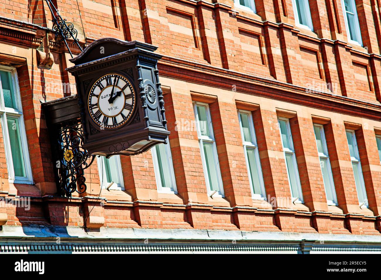 Clock detail, George Hudson Street, York, Yorkshire, England Stock ...