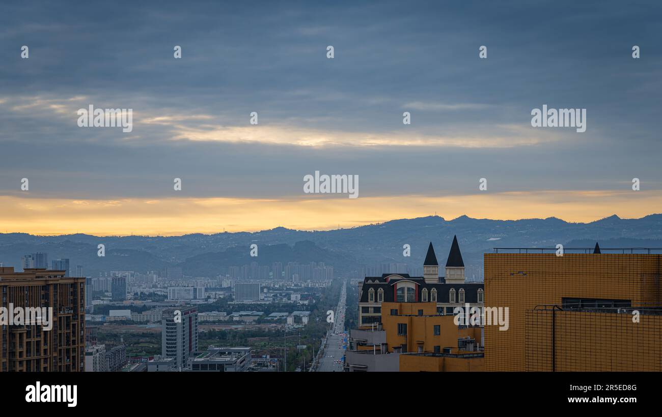 Dusk Chengdu City Stock Photo - Alamy