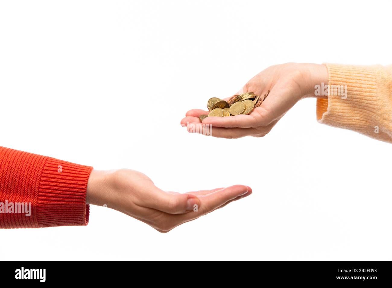 Hand someone put golden hi-res stock photography and images - Alamy