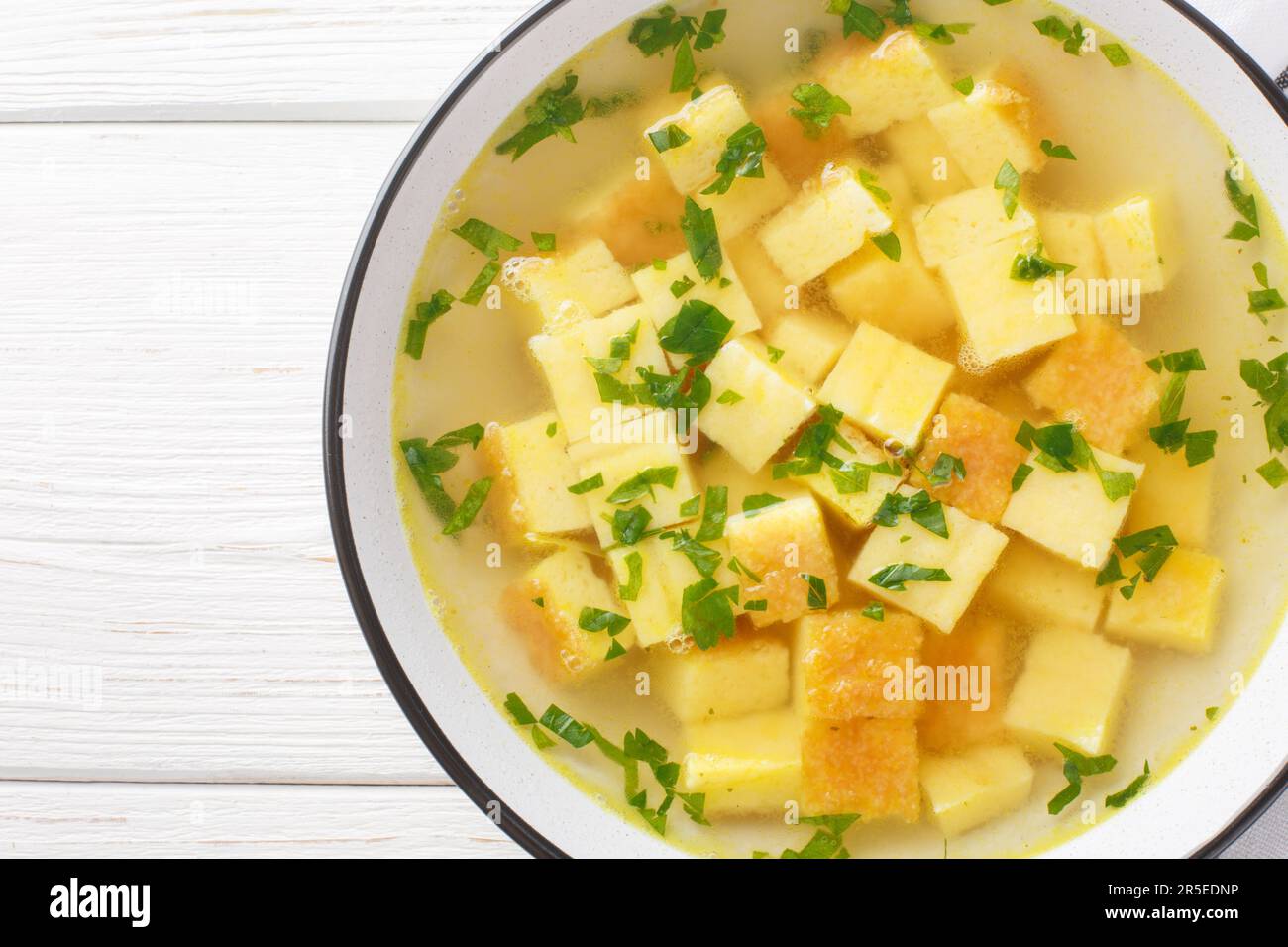 Imperial Soup Zuppa Imperiale is a typical Bolognese soup fluffy ...