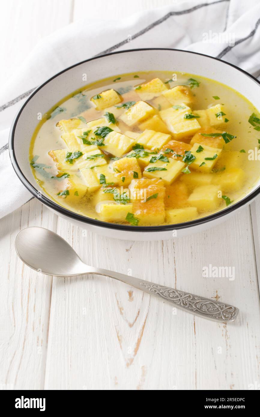 Traditional soup originally from Bologna zuppa imperiale Imperial Soup ...