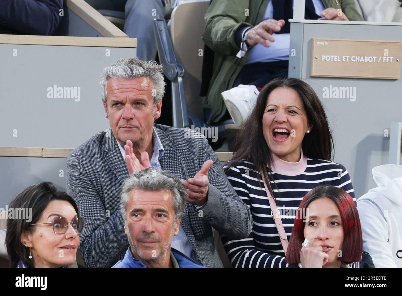 Paris, France. 02nd June, 2023. David Brecourt, Alexandra Sarramona in ...