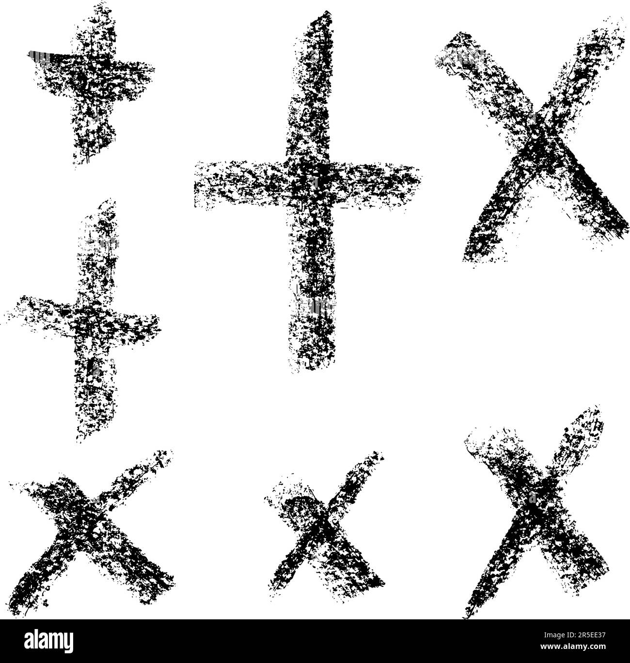 Hand Drawn Chalk Cross Set Stock Vector Image & Art - Alamy