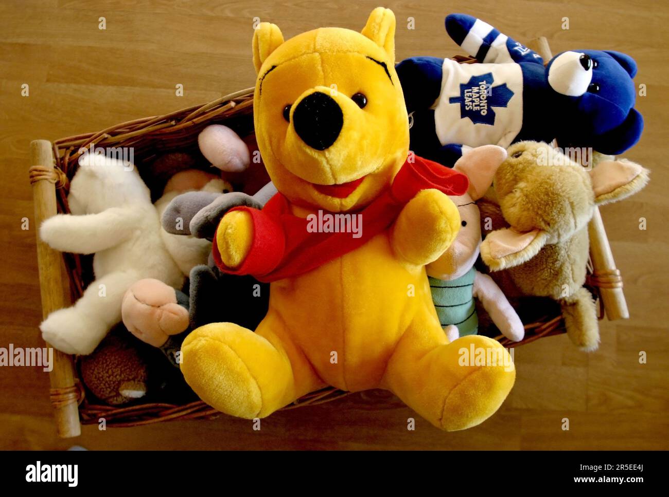 Different kinds of stuffed animals, including Winnie the Pooh Stock ...