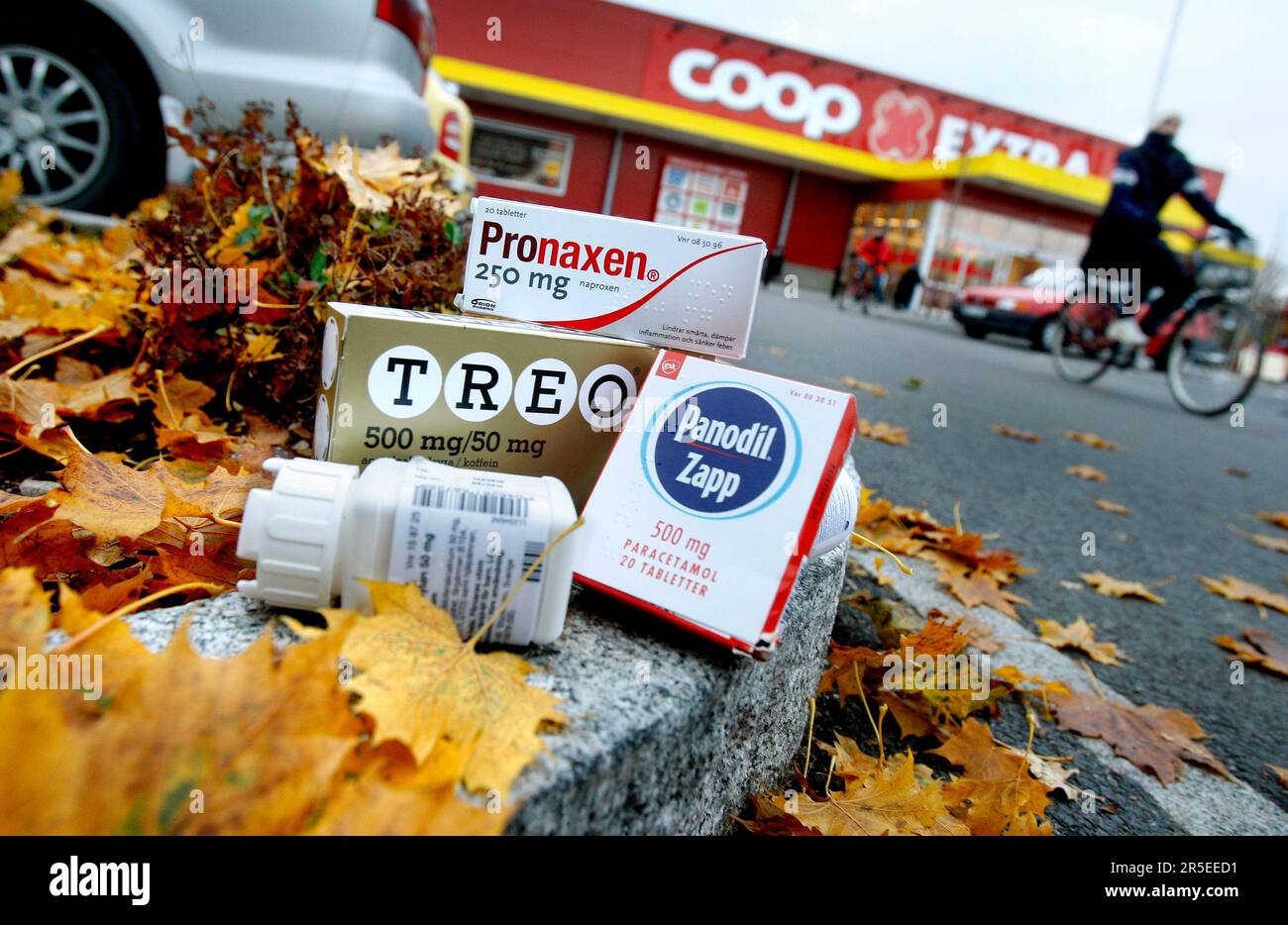 Sale of over-the-counter medicines at Coop Extra. Panodil and Treo ...