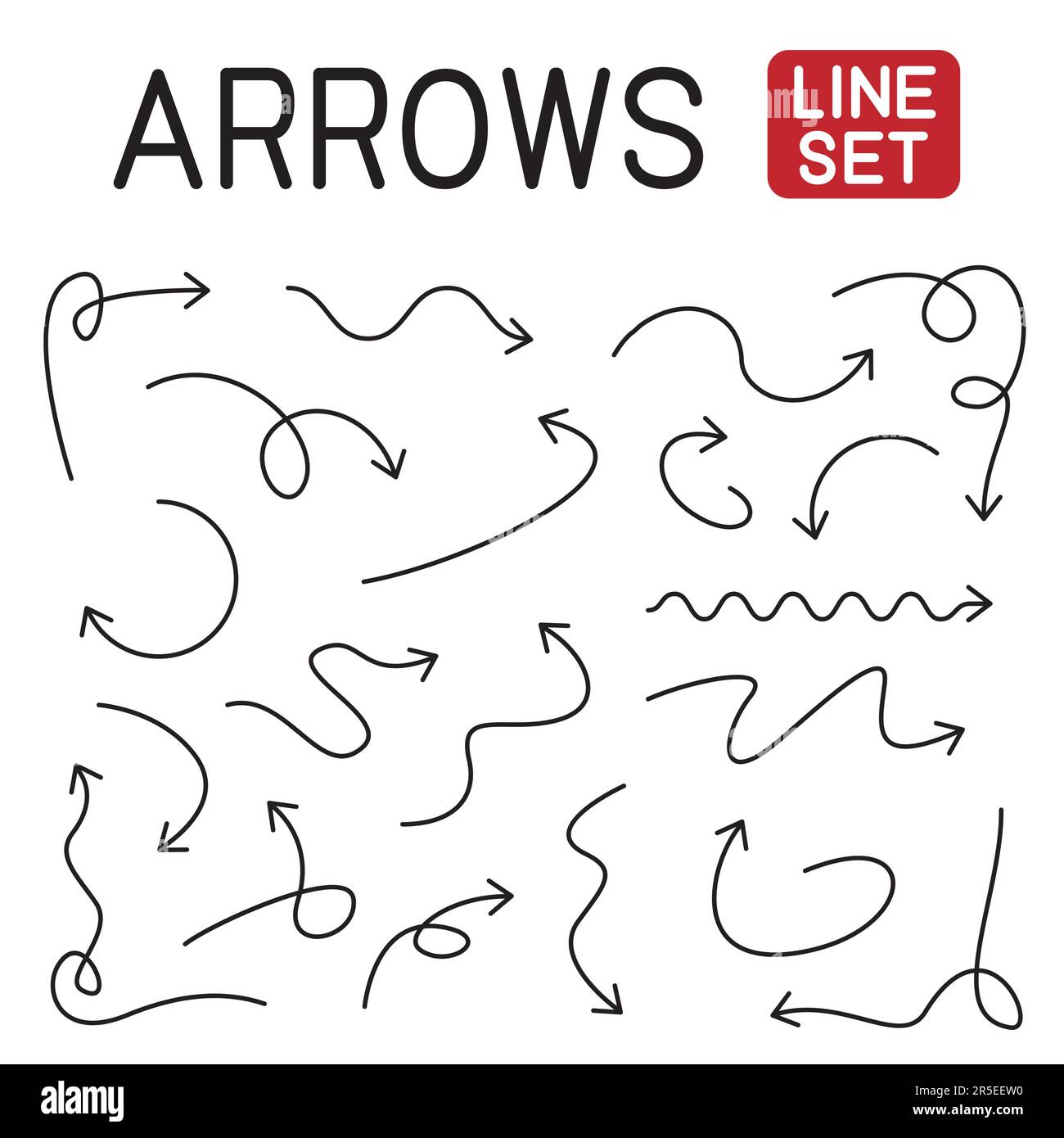 line arrow sign symbol set white background Stock Vector Image & Art ...