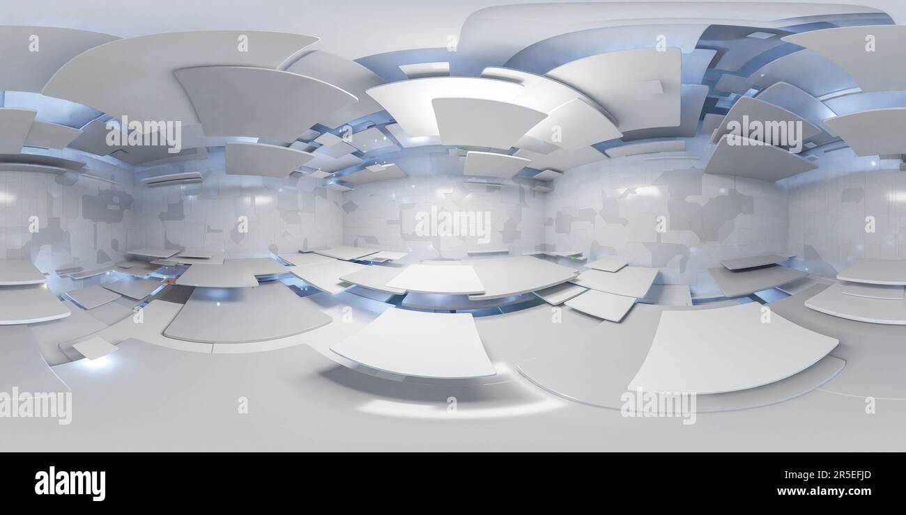 Illustration of a 3D rendered abstract futuristic technology lab ...