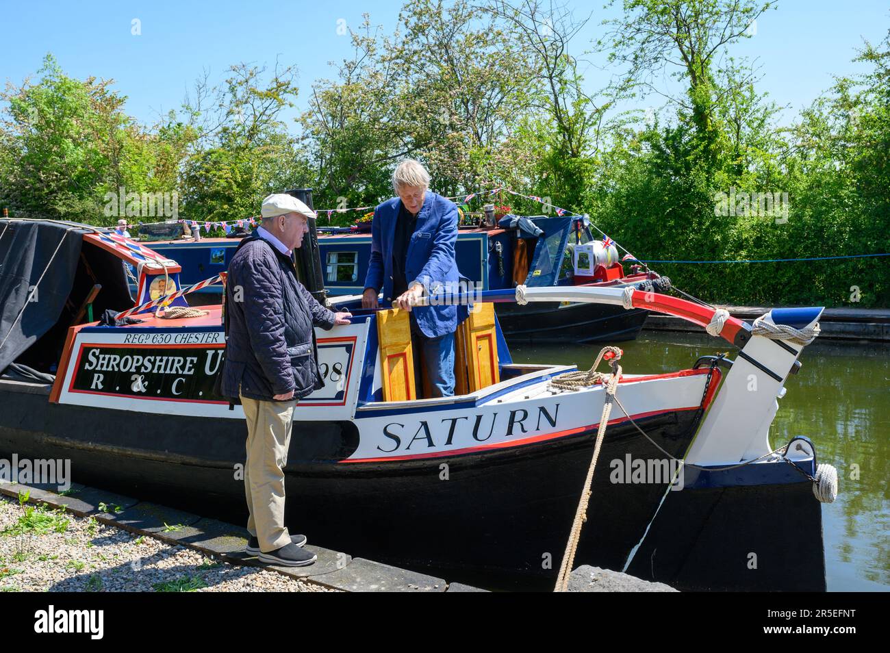 Big tiller on an old narrowboat hi-res stock photography and images - Alamy