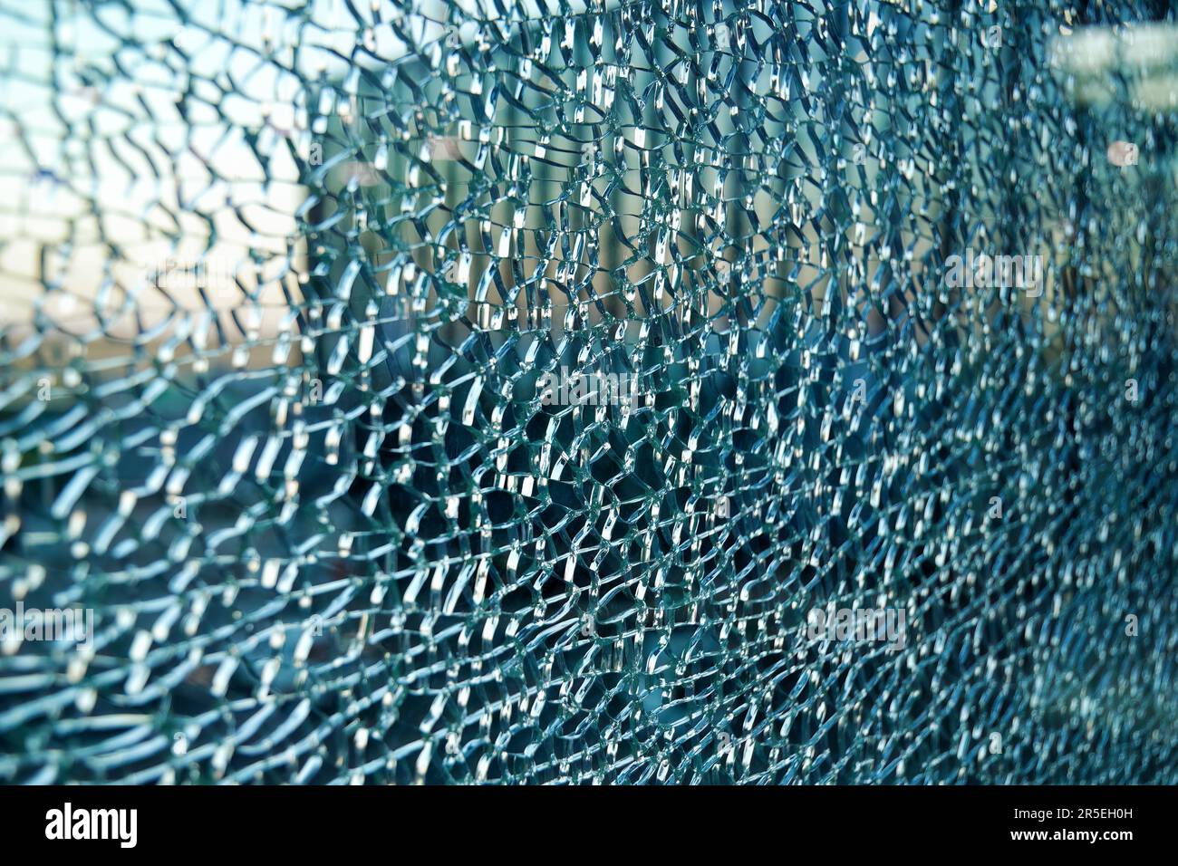 City building over the broken window glass. Abstract urban backgrounds ...