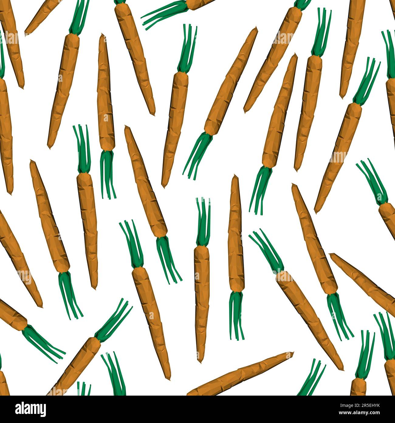 Seamless texture with carrots isolated on a white background. Low poly ...