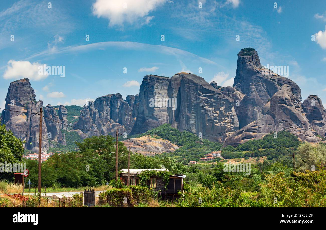 Summer Meteora - important rocky Christianity religious monasteries ...