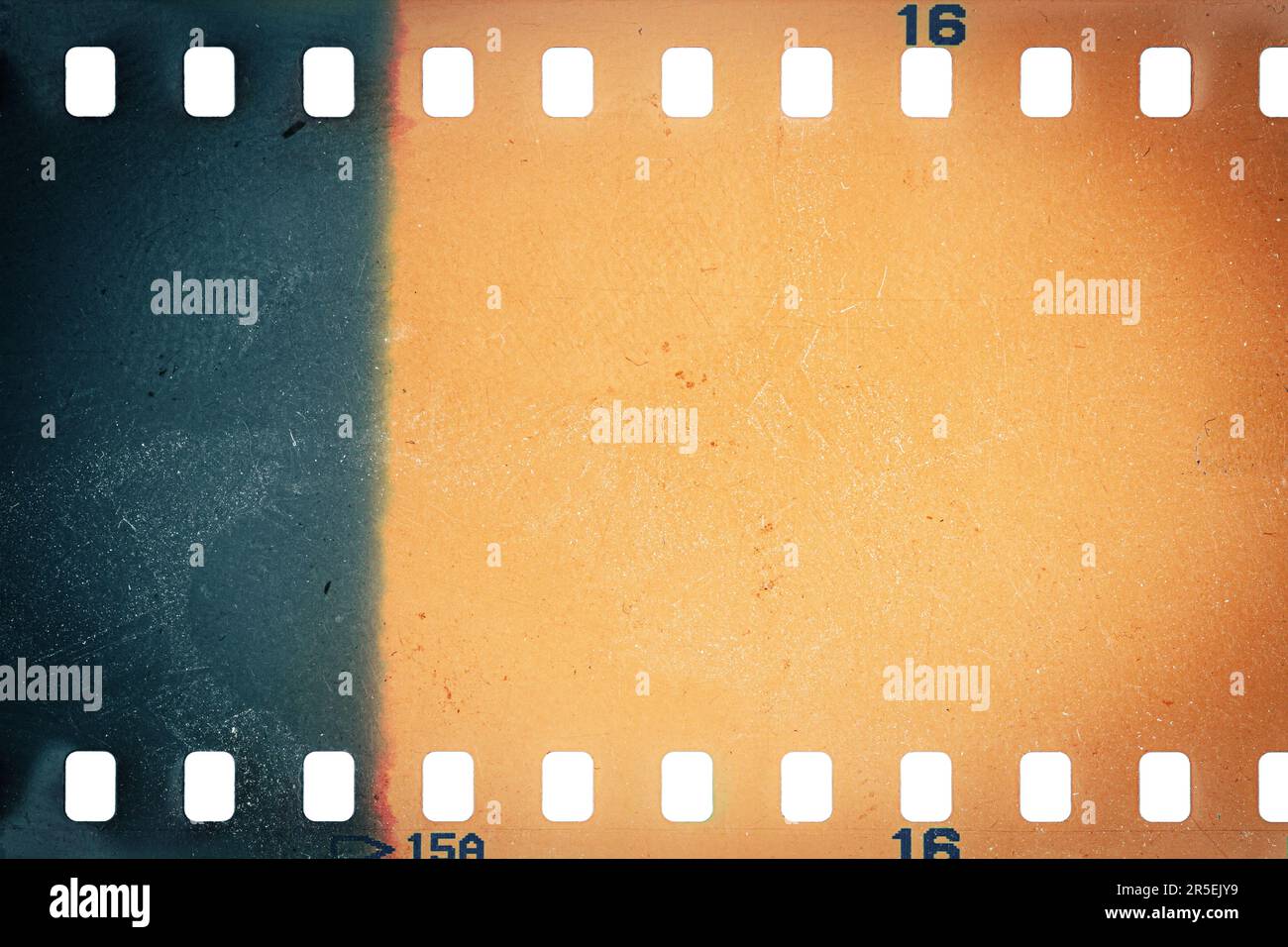 Dusty and grungy 35mm film texture or surface. Perforated scratched ...