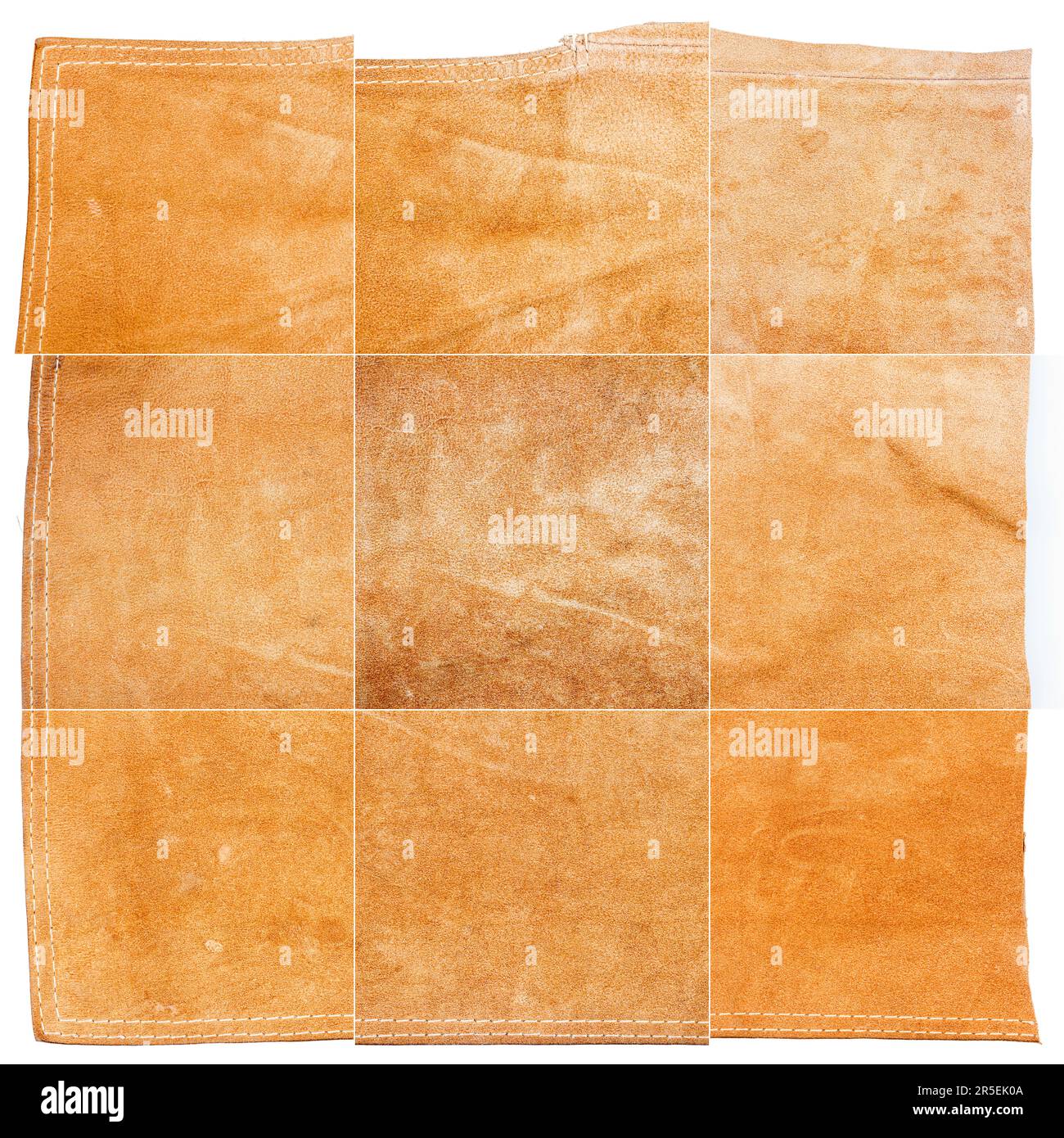 Collection of brown leather textures isolated on white background ...