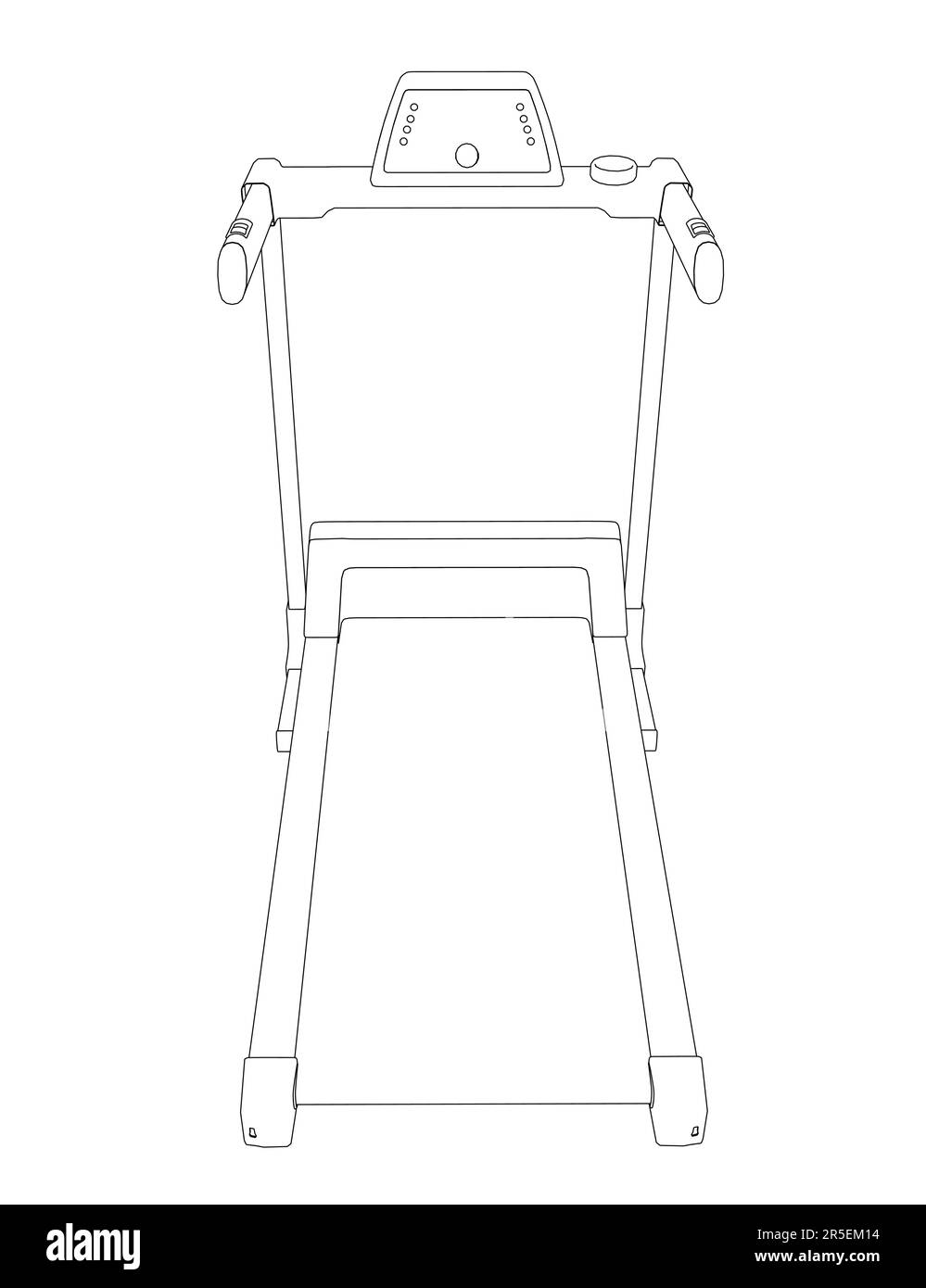 Outline of a treadmill from black lines isolated on a white background ...