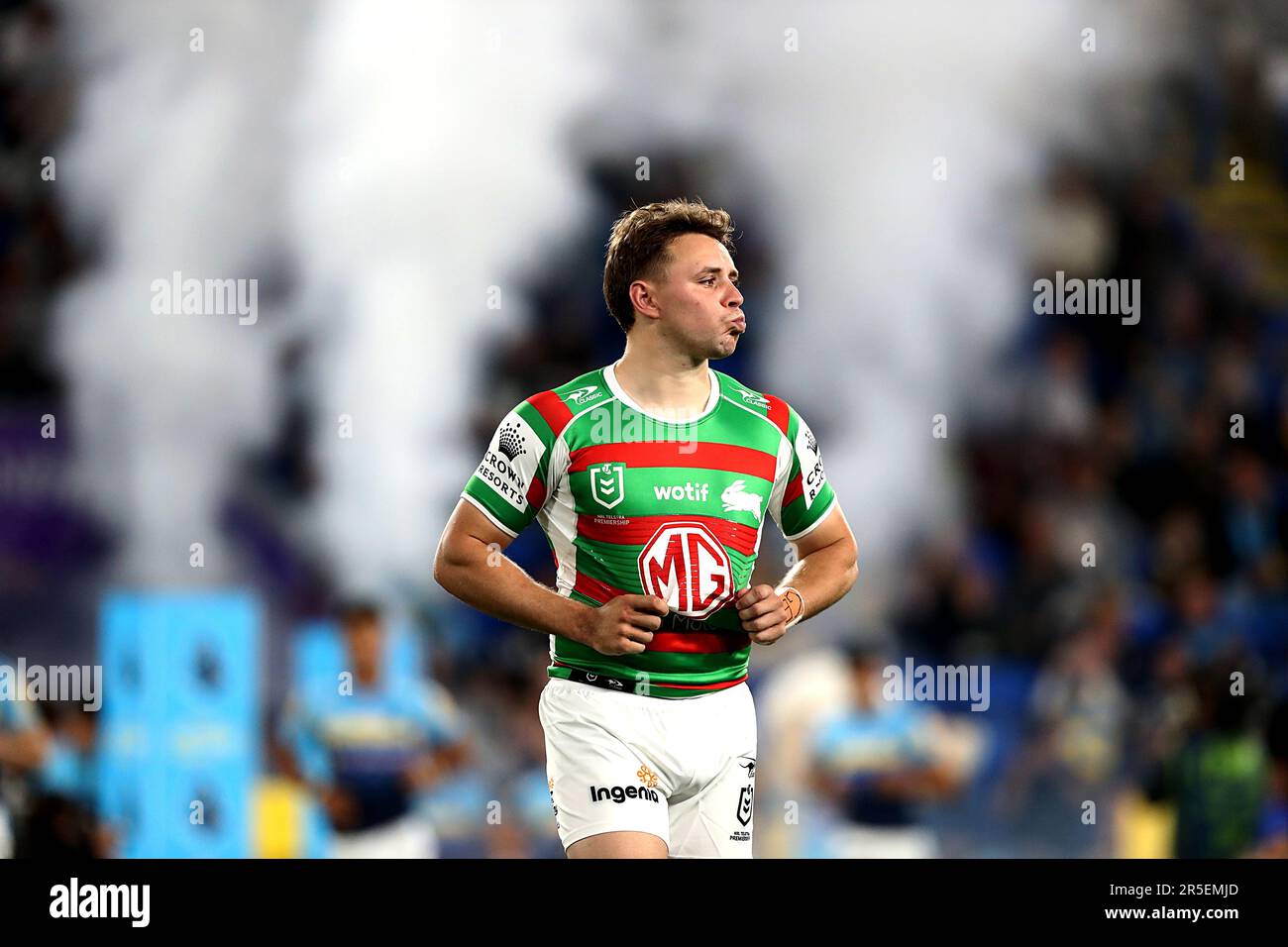 Gold Coast, Australia. 03rd June, 2023. Blake Taaffe of the Rabbitohs ...