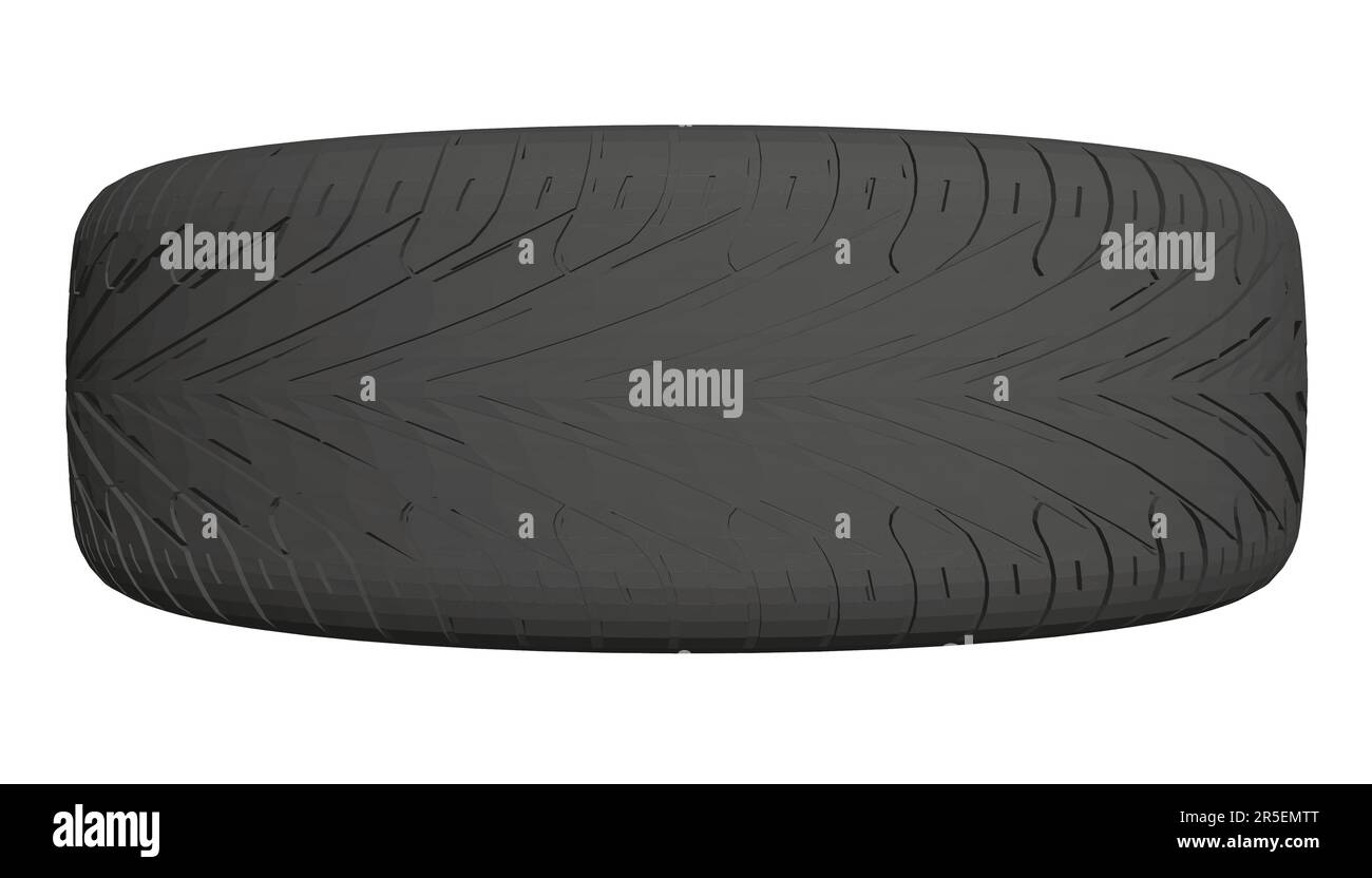 Polygonal model of a car tire from black lines isolated on a white ...