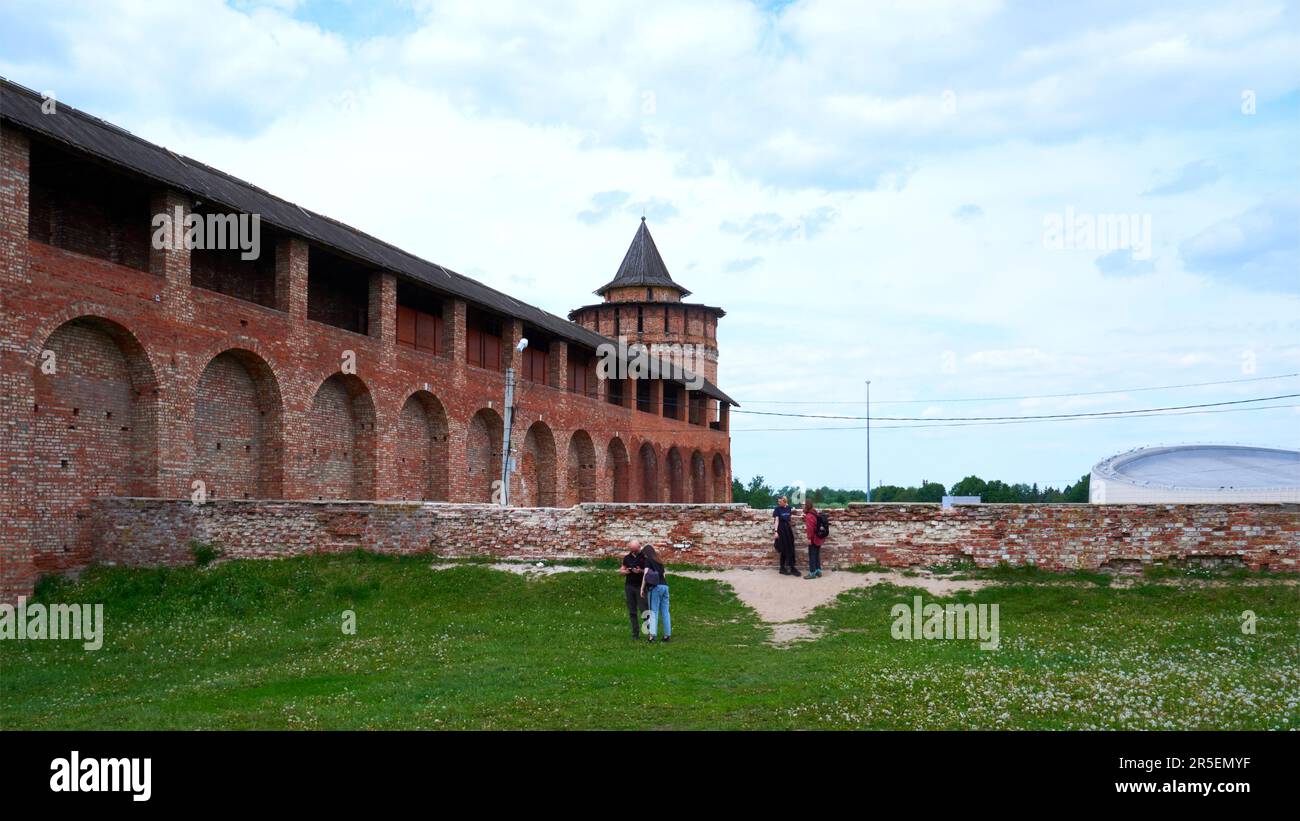 The fortress wall of the Kolomna Kremlin, inside view Stock Photo - Alamy
