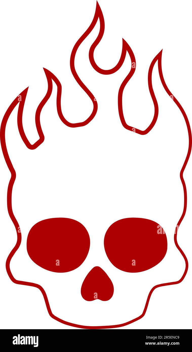 Red Flaming Skull