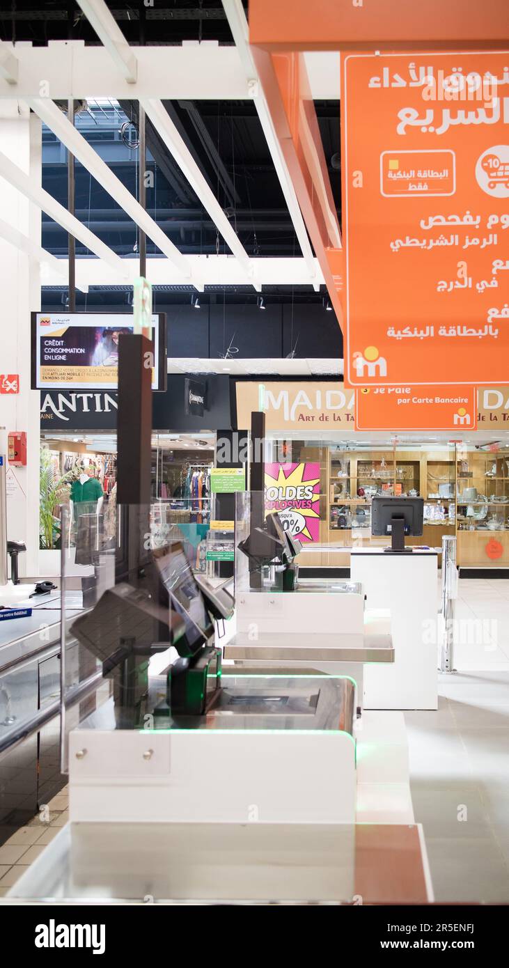 Self-checkout Facilities at Marjane Supermarket, Rabat, Morocco Stock ...