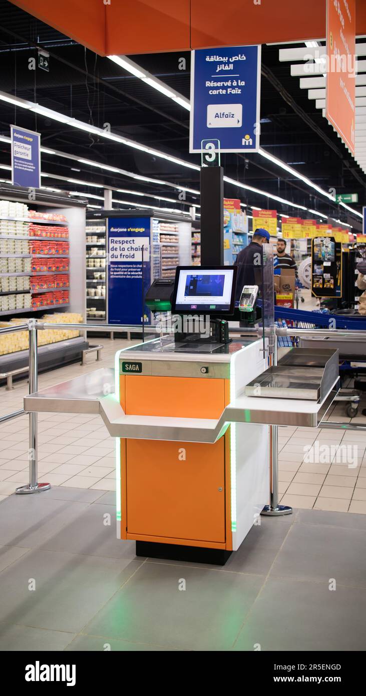 Self-checkout Facilities at Marjane Supermarket, Rabat, Morocco Stock ...