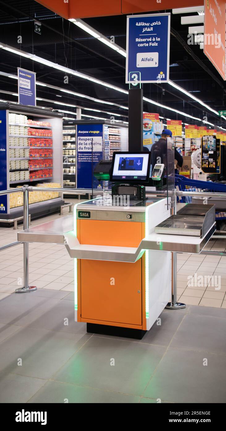 Modern Shopping at Marjane Supermarket's Self-checkout, Rabat Stock ...