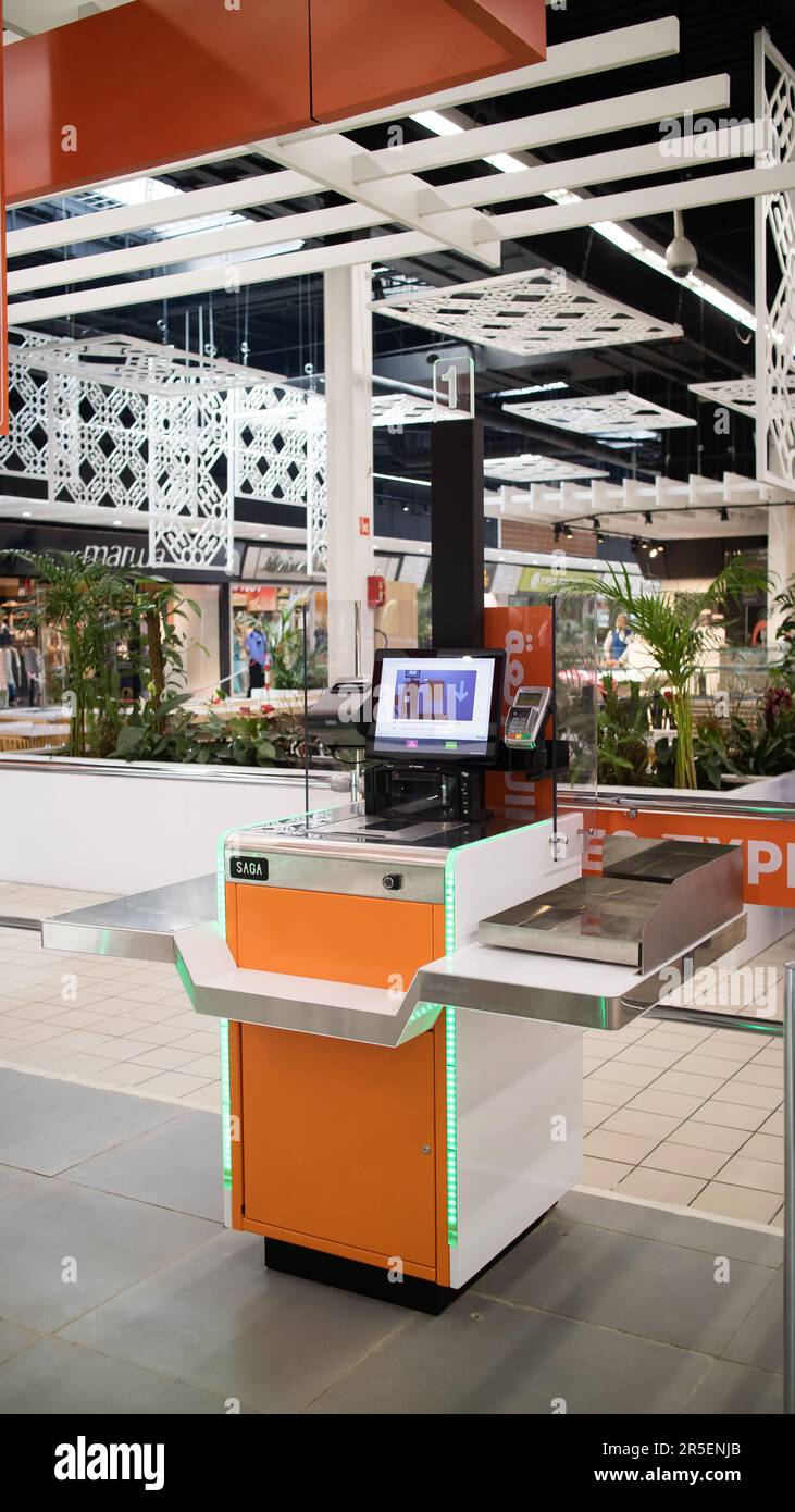 Self-checkout Counter at Marjane Supermarket in Rabat, Morocco Stock ...