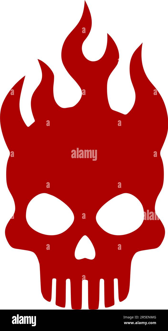 Flaming Skull And Crossbones