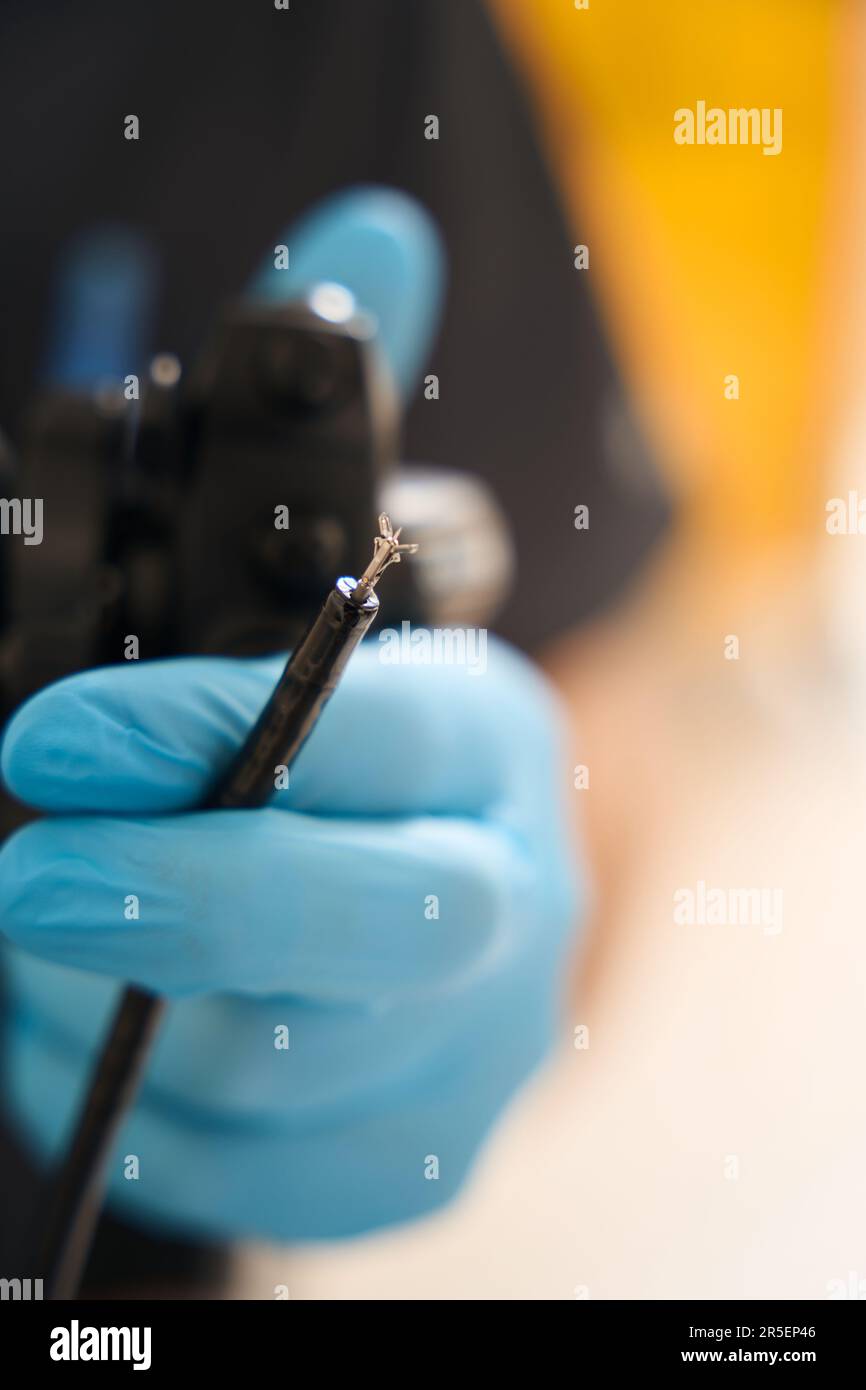 Healthcare professional getting ready for tissue sampling Stock Photo ...
