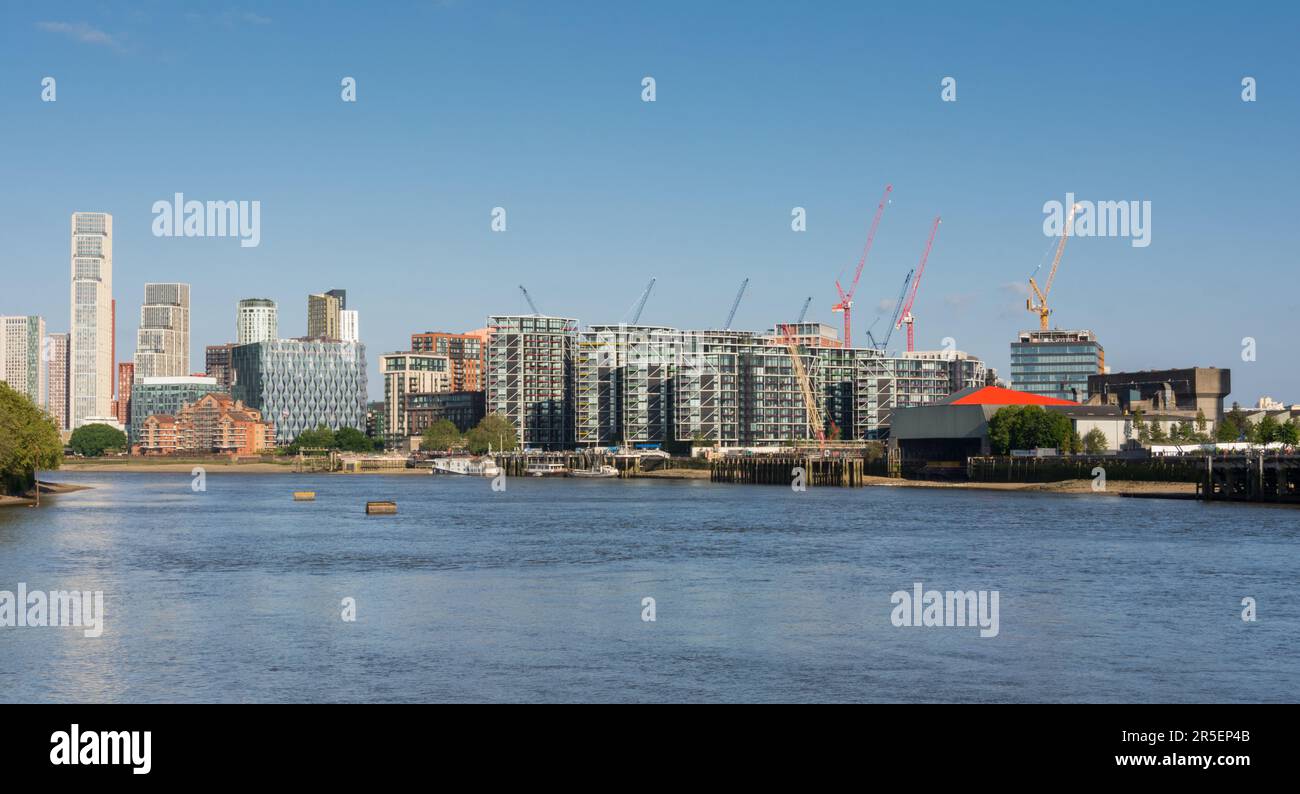 Skyscrapers, the American Embassy and Riverlight high rise development ...