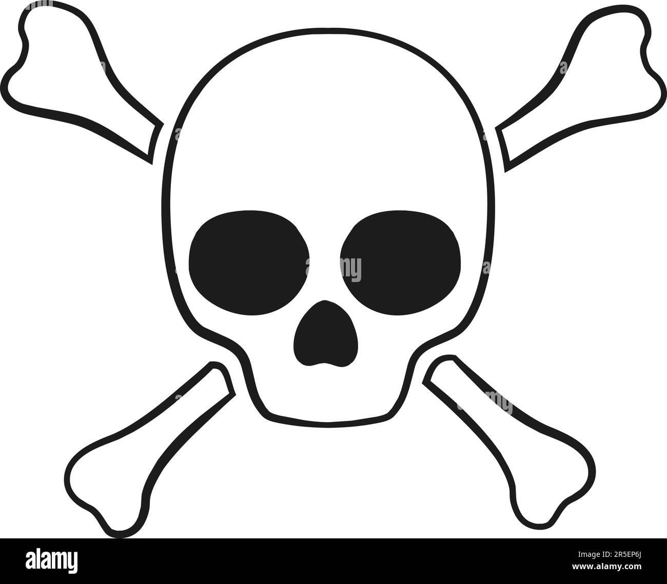 Skull and crossbones. Cartoon. Vector illustration Stock Vector Image ...