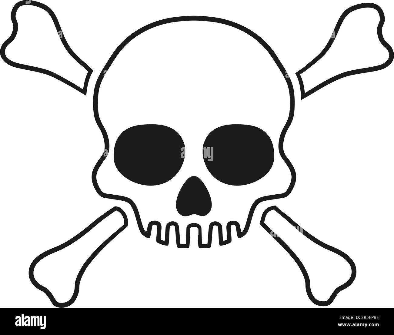 Skull And Crossbones Cartoon Vector Illustration Stock Vector Image And Art Alamy