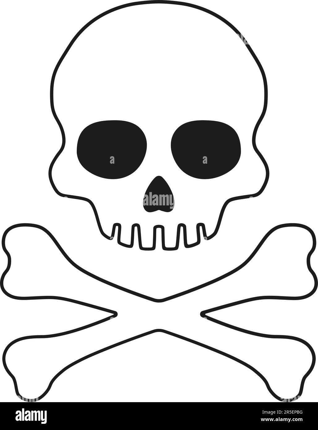 Skull and crossbones. Cartoon. Vector illustration Stock Vector Image ...