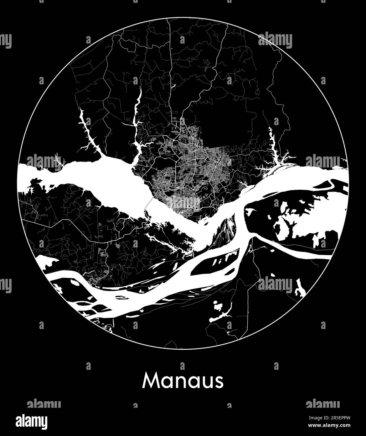 City Map Manaus Brazil South America vector illustration Stock Vector ...