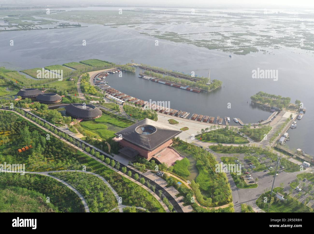 Xiong'an. 1st June, 2023. This aerial photo taken on June 1, 2023 shows ...