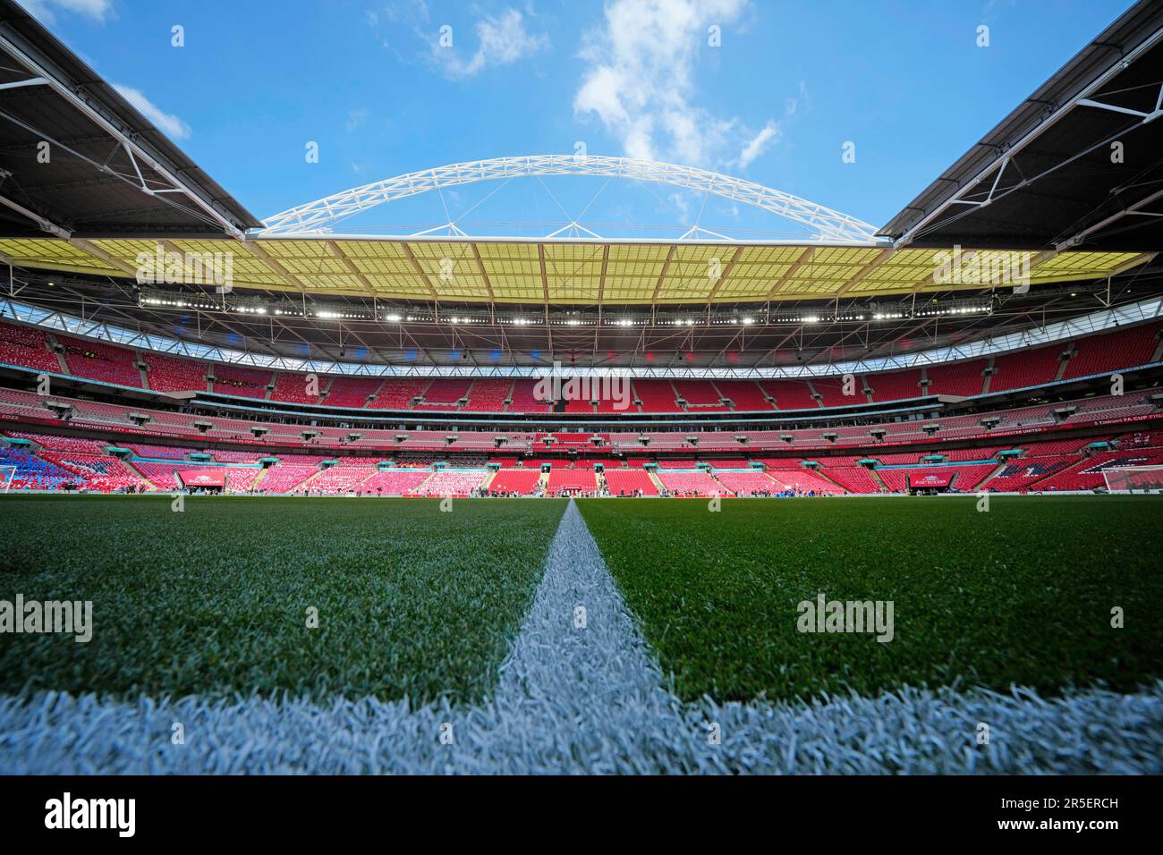 View at the lawn of Wembley Stadium before the English FA Cup final ...