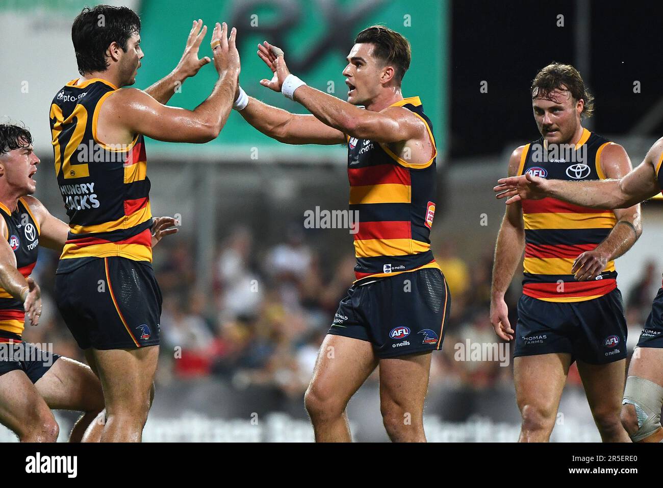 Darwin, Australia. 03rd June, 2023. Ben Keays of the Crows celebrates a ...