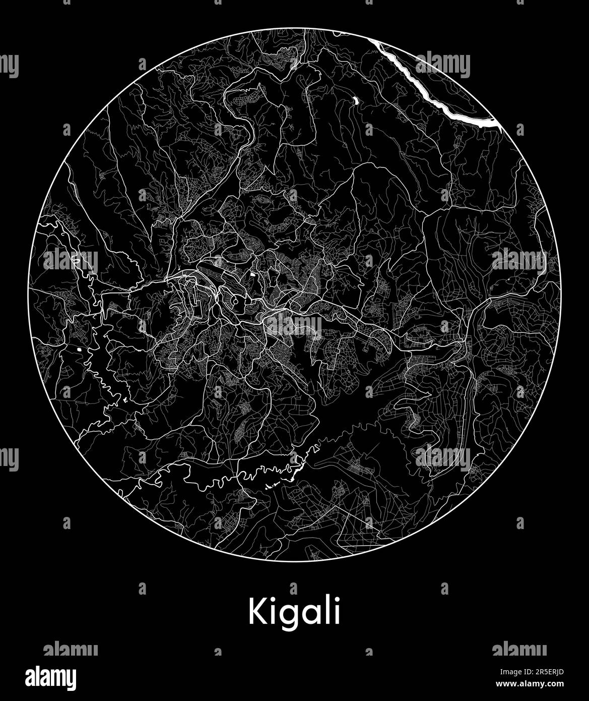 City Map Kigali Rwanda Africa vector illustration Stock Vector Image ...